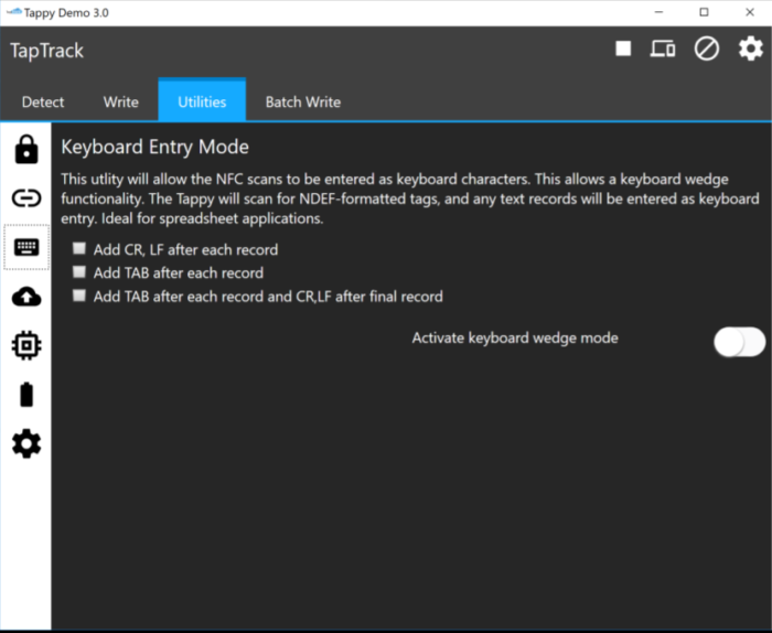 USING AN NFC READER AS KEYBOARD ENTRY DEVICE - TapTrack
